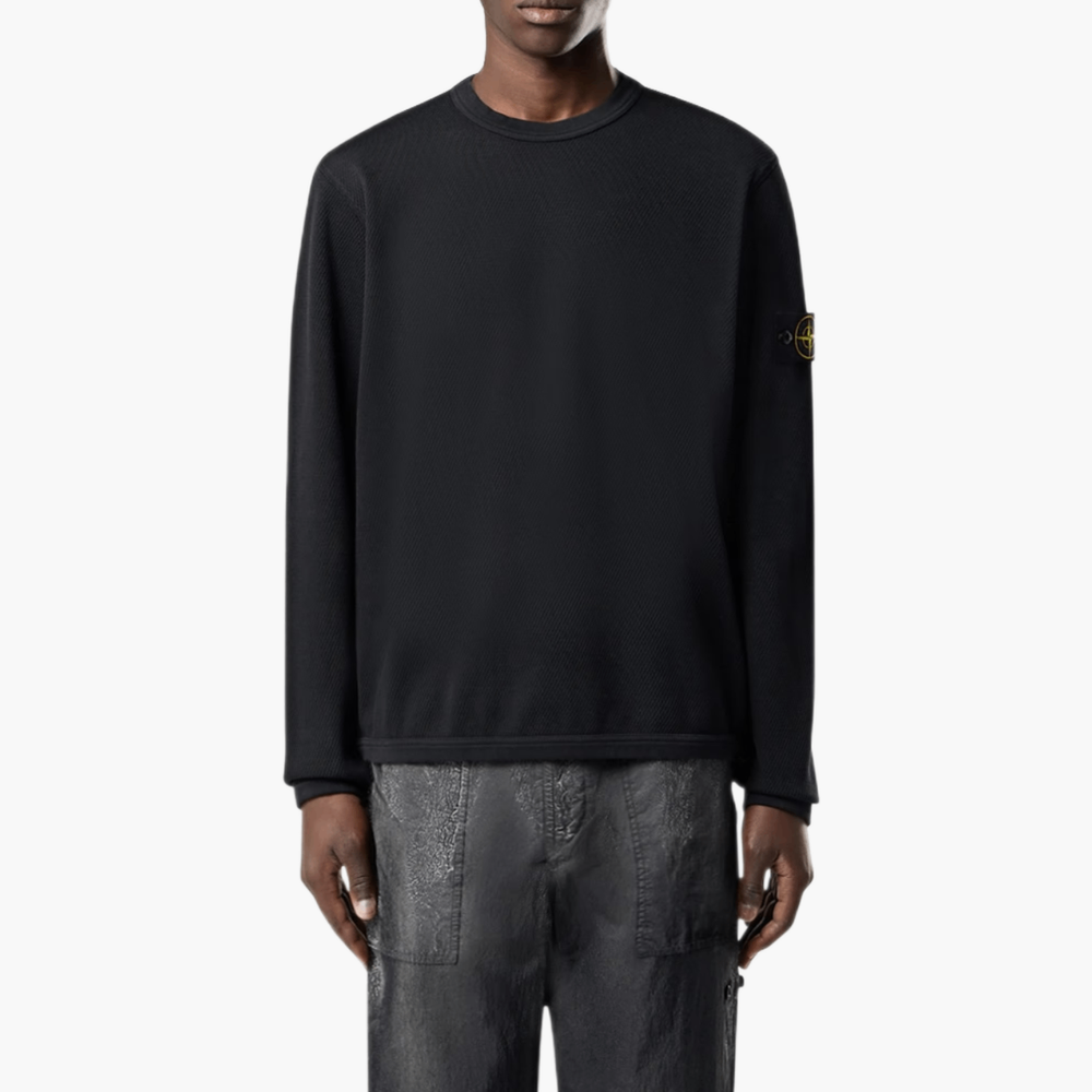 Stone Island Mesh Stitch Sweatshirt black V0029 | Lesthete