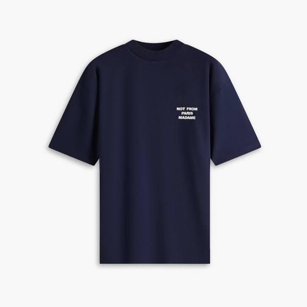 T-shirt slogan bleu navy Drôle de Monsieur | Lesthete