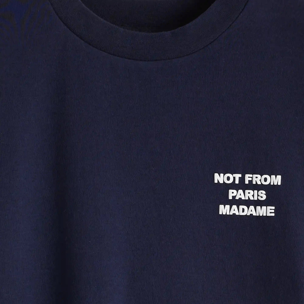 T-shirt slogan bleu navy Drôle de Monsieur | Lesthete